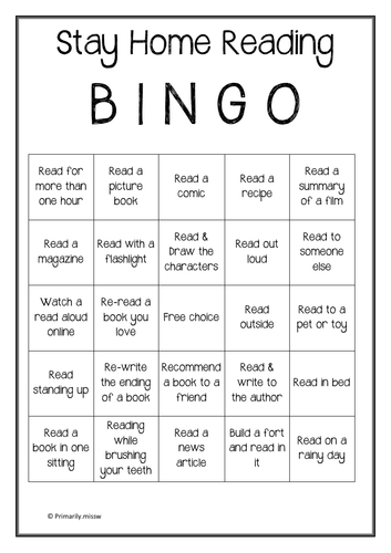 Home Learning Activity Bingo | Teaching Resources