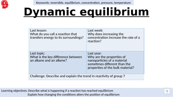 Dynamic Equilibrium | Teaching Resources