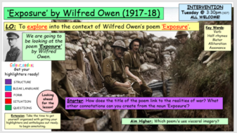Exposure by Wilfred Owen | Teaching Resources
