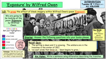 Exposure by Wilfred Owen | Teaching Resources