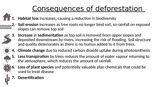 Consequences of deforestation- A Level Biology Revision | Teaching ...
