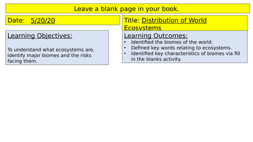 KS3 Environmental Regions SOW | Teaching Resources