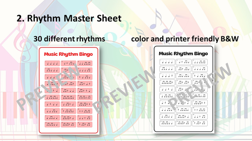 Music Rhythm Bingo 1 - 30 Bingo Cards - Audio Files – Endless ...