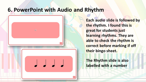 Music Rhythm Bingo 1 - 30 Bingo Cards - Audio Files – Endless PowerPoint Games | Teaching Resources