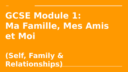 Moi, Ma Famille et Mes Amis | Teaching Resources