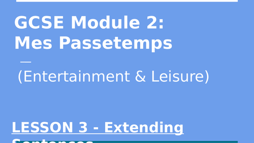 Les Sports - GCSE Lesson on Extending Sentences | Teaching Resources