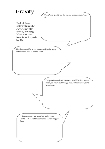 BEST Earth in Space Lesson 2 - Gravity | Teaching Resources
