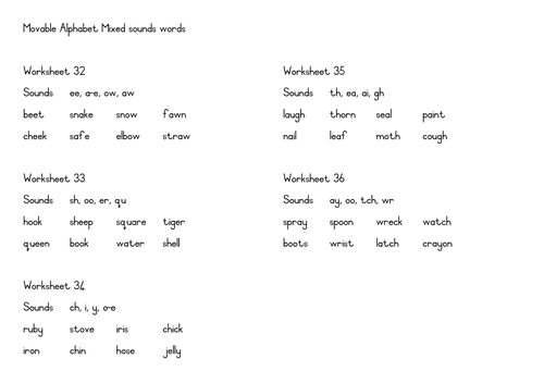 Montessori Movable Alphabet Worksheets - Mixed Exercises | Teaching ...