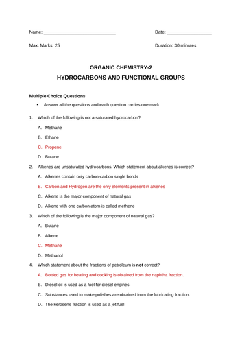 IGCSE Organic Chemistry 2: Hydrocarbons and Functional Groups ...