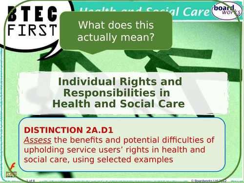 BTEC First Health & Social Care Unit 8 - Individuals Rights LAA ...