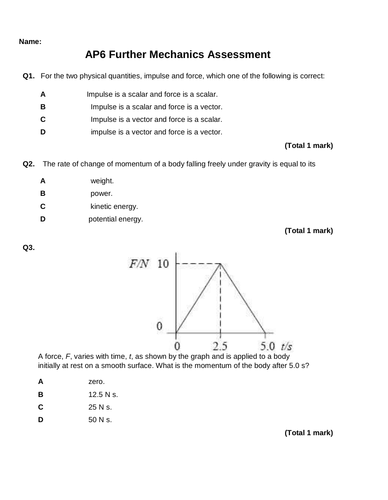 Edexcel A Level Physics Further Mechanics | Teaching Resources