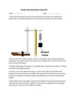 Hooke's Law and spring constant | Teaching Resources