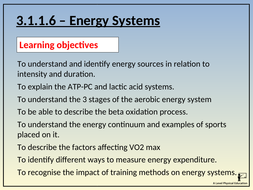 AQA AS Level PE Physical Education Energy systems complete lesson ...