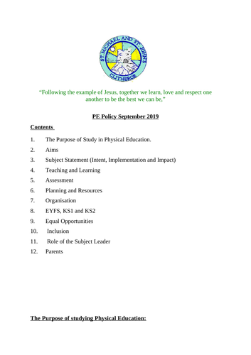 PE POLICY | Teaching Resources
