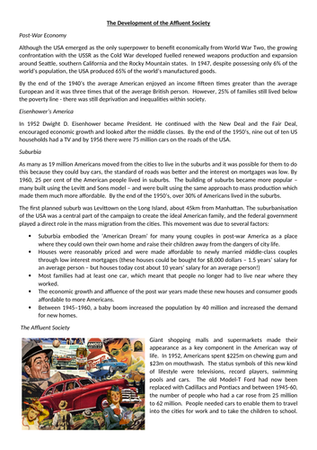 The 1950s American Dream | Teaching Resources