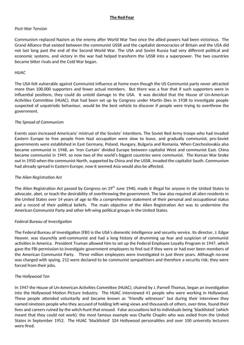 The Fear of Communism in 1950s America | Teaching Resources