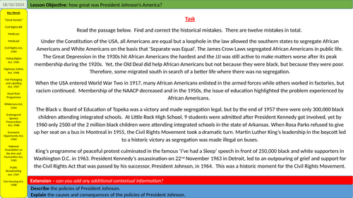 President Johnson's Great Society | Teaching Resources