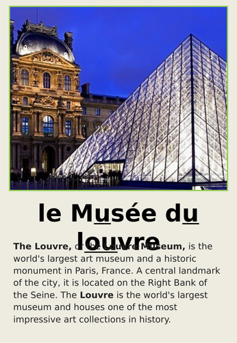 Monuments of Paris - y7 French | Teaching Resources