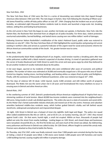 Race Riots of the Civil Rights Movement | Teaching Resources