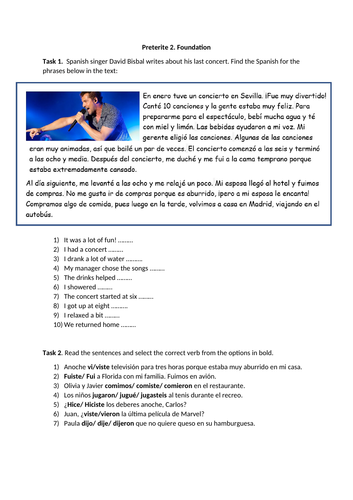 Spanish GCSE preterite practice worksheet | Teaching Resources