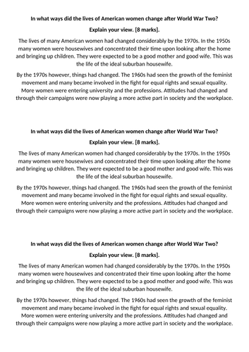 Women’s Liberation Movement: A Success? | Teaching Resources