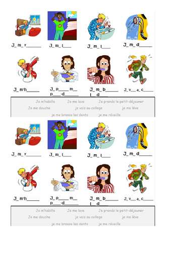 Ma routine matinale - morning routine - y7 French | Teaching Resources