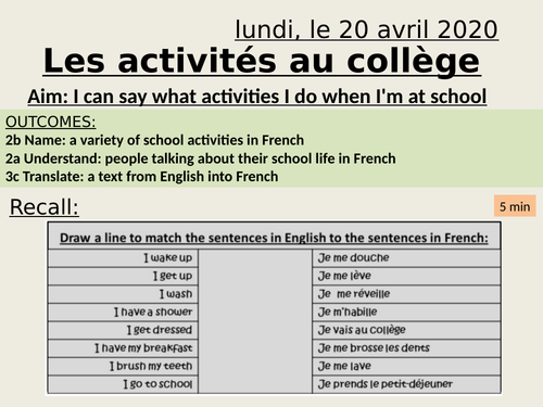 Mon collège - My school lesson bundle - y7 French | Teaching Resources