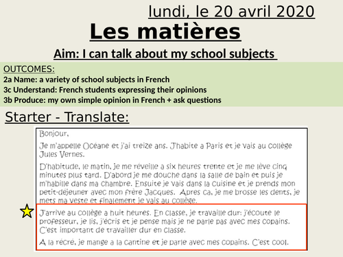 Mon collège - My school lesson bundle - y7 French | Teaching Resources