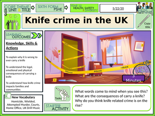 KS5 PSHE Society + Knife Crime | Teaching Resources