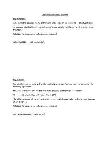 Controls and control variables (remote learning version included ...