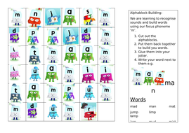 Alphablock Word Building Tasks | Teaching Resources