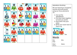 Alphablock Word Building Tasks | Teaching Resources
