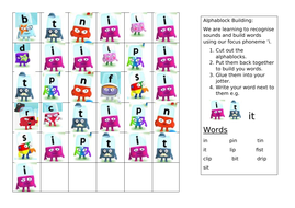 Alphablock Word Building Tasks | Teaching Resources