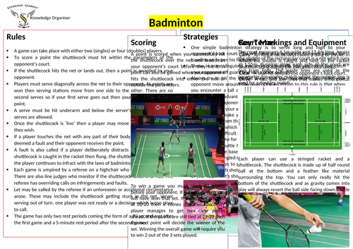 PE Knowledge Organisers/Non-doer guides to sports KS3/KS4 | Teaching ...