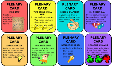 Plenary Cards | Teaching Resources