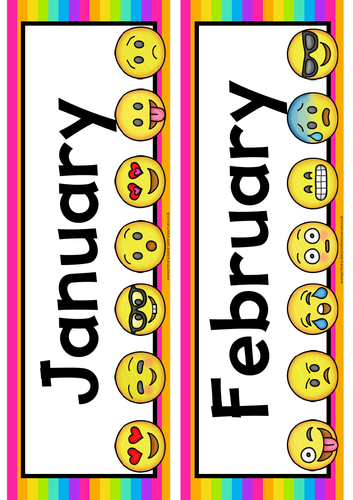 Emoji Months of the Year | Teaching Resources