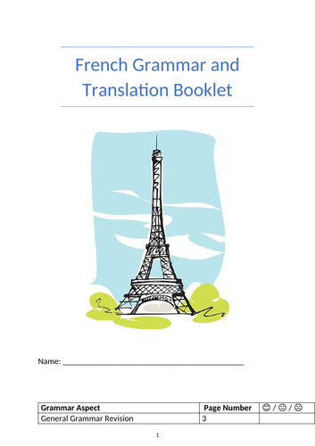 French A level Grammar/Translation Workbook | Teaching Resources