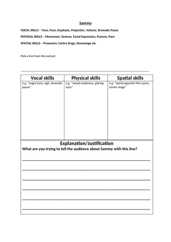 AQA GCSE DRAMA: 20 Mark Question (BLOOD BROTHERS) | Teaching Resources