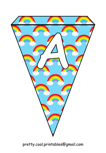 Printable bunting display bulletin letters numbers: Rainbow Thank You ...