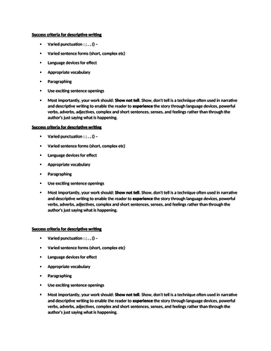 Creative Writing Planning Sheets/ Descriptive Writing | Teaching Resources