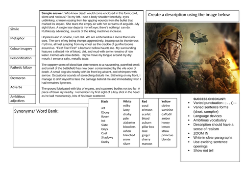 Creative Writing Planning Sheets/ Descriptive Writing | Teaching Resources