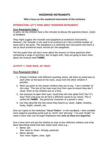 Woodwind Instruments | Teaching Resources