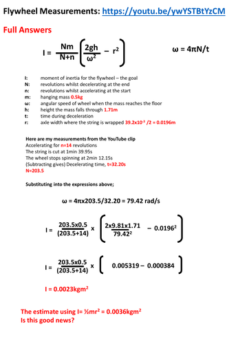 Flywheel Practical Engineering Moments of Inertia A level Physics ...