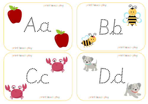 Alphabet Flash Cards - Unjoined Cursive Tracing Dots | Teaching Resources
