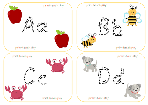 Alphabet Flash Cards - Unjoined Precursive (Guided Arrows) | Teaching ...