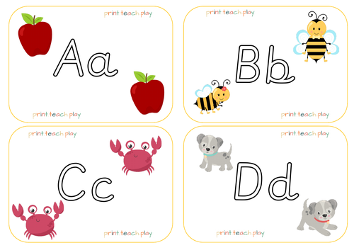 Alphabet Flash Cards - Unjoined Precursive Outline | Teaching Resources