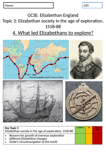 GCSE Elizabeth I: Reasons for exploration | Teaching Resources