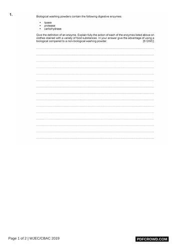 Digestion and Enzymes | Teaching Resources