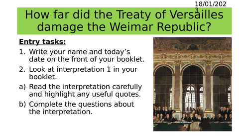 GCSE Germany | Treaty of Versailles | Teaching Resources