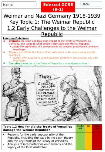 GCSE Germany | Treaty of Versailles | Teaching Resources